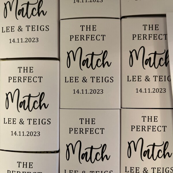 Custom Wedding Favour Idea - Match Box Table Gift - the Perfect Match ...
