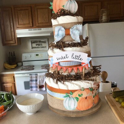 Surf Board Beach Baby Shower Decoration, Baby on Board Diaper Cake ...