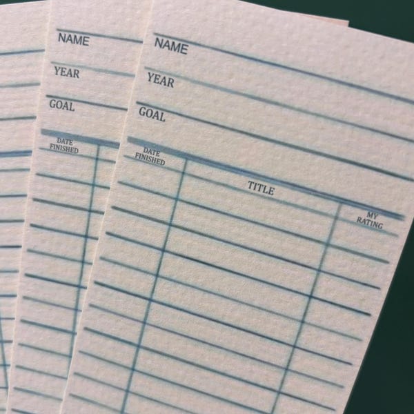 Library Card Reading Log Tracker Bookmark - Etsy