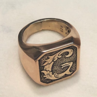 Personalized Monogram Rings for Men, Custom Gold Filled Initial Chunky ...