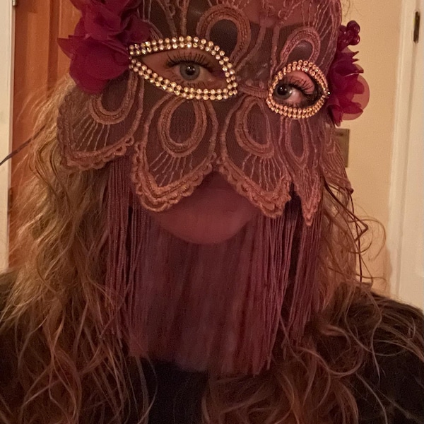 Pearl Mask,white Lace Mask,tassel Mask,masquerade Party Mask,beautiful ...