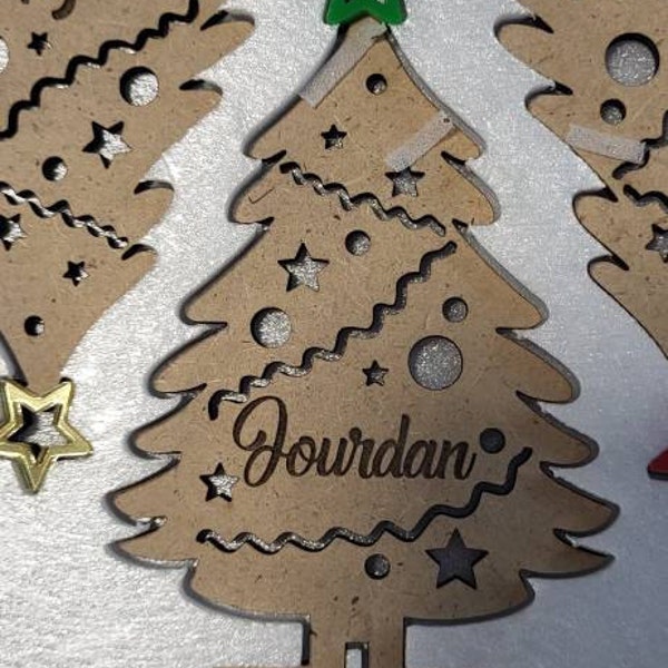 Personalized Christmas Place Cards - Custom 3D Wooden Tree Name Place ...