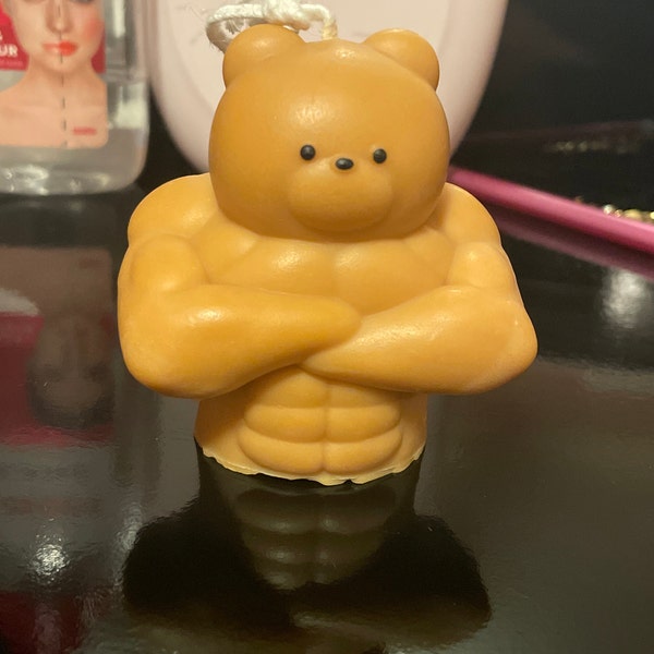 Swol Bear Candle, Buff Bear Candle, Workout Candle, Gift for Gym Rats ...