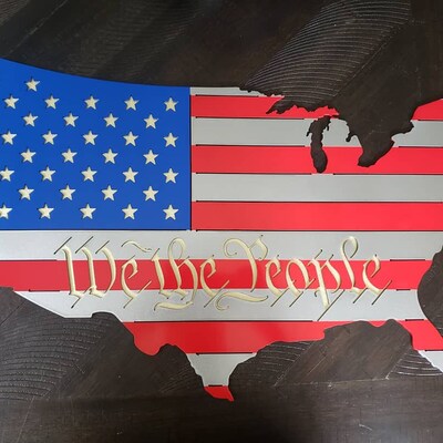 We the People US Outline Dxf Svg Bad Dog Metalworks Digital Download ...