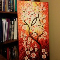 Kranich Sonne Japan Mandschurenkranich Goldene Originale Malerei japanische Kunst J113 Wandkunst ...