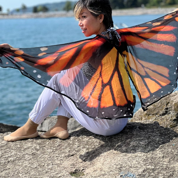 Butterfly Wings Monarch Cape Cloak Wings Costume Short Small Fantasy ...