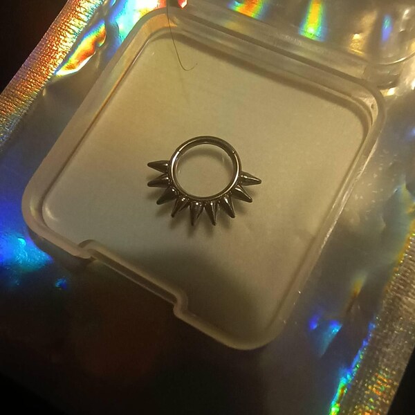 Spike Septum Piercing, Septum Nose Ring, Stainless Steel Septum Hoop ...