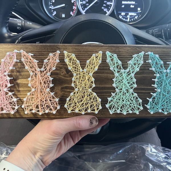 DIY Rainbow Bunnies String Art Kit - Etsy