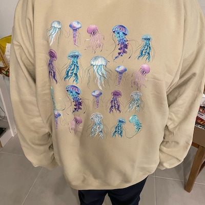 Save the Ocean Inspired Style Jellyfish Sweater Print Beach Beachy ...