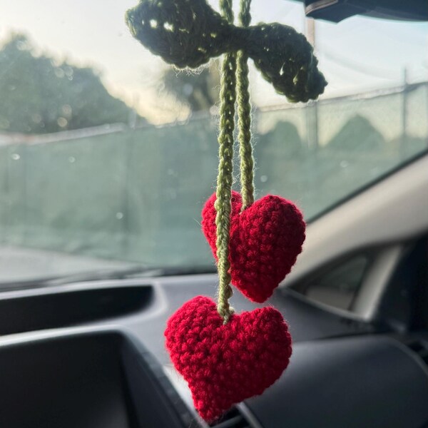 Peach Car Mirror Charm, Cute Crochet Car Accessory, Peach Decor ...