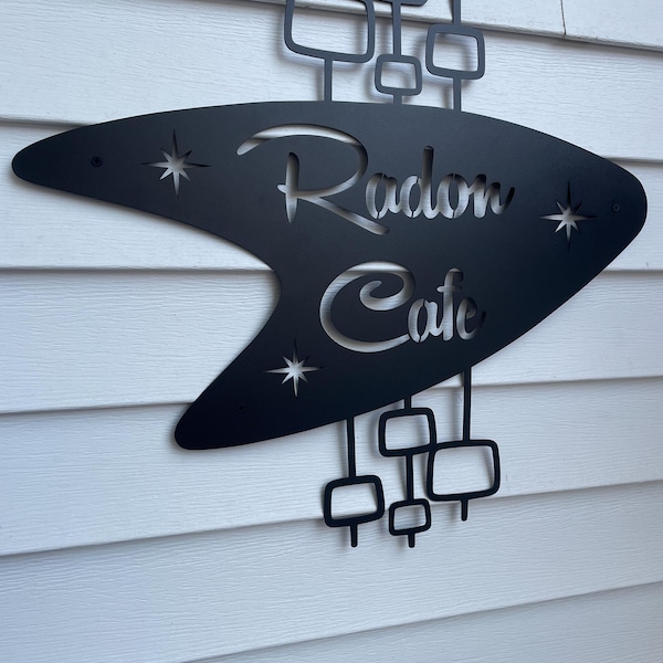 Mid Century Modern Boomerang Name Sign, Custom MCM Wall Art, Elegant ...