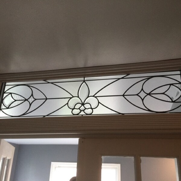 Custom Stained Glass Pink Rose Window (21 1/2 X 35 1/2) - Etsy