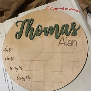 3D Wooden Name Sign Above Crib Name Sign Boy Round Name - Etsy