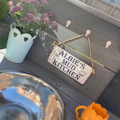 Personalised Mud Kitchen Sign Shabby Chic Style Fun Gift for - Etsy