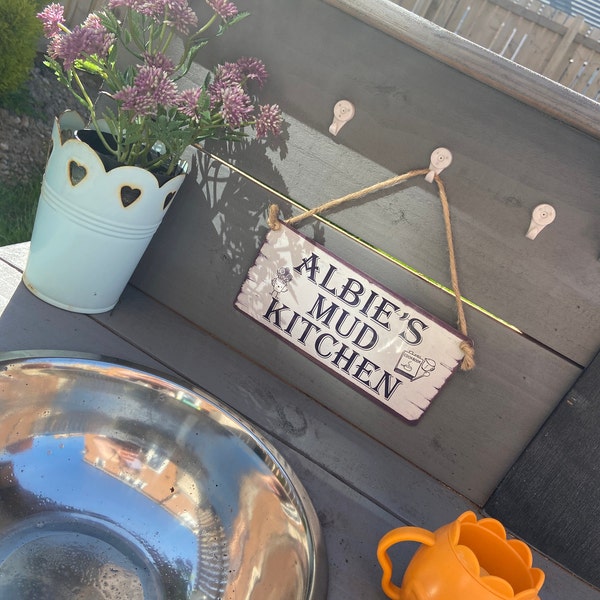 Personalised Mud Kitchen Sign Shabby Chic Style Fun Gift for Kids ...