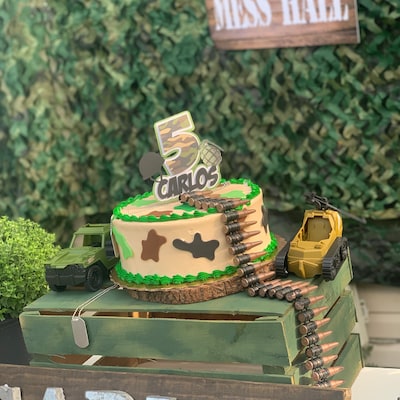 Army/camo Cake Topper - Etsy