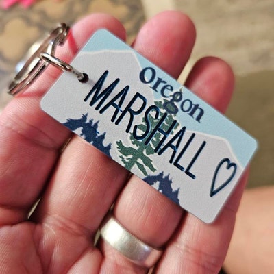 Personalized Engraved California Classic Replica License Plate Keychain ...