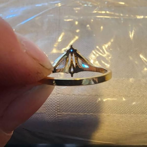 Half Moon Moth Diamond Three Ring Set: 18kt Rose Gold, Trillion & Kite ...