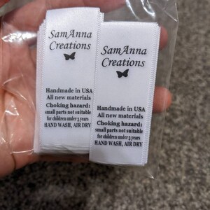 125 Nylon Custom Labels for Handmade Items, PRECUT FOLDED, Style by ...