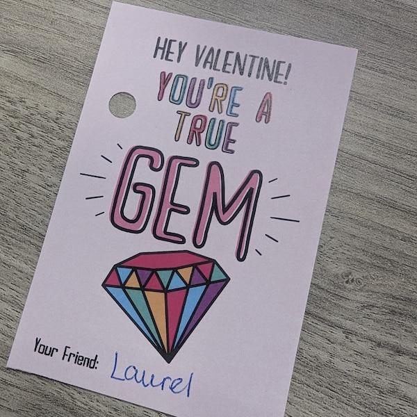 PRINTABLE Valentine Card, Ring Pop Valentine Card, Printable Classroom ...