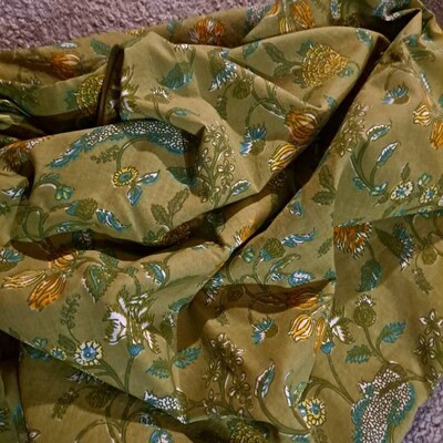 Indian Block Print, Indian Cotton, Hand Stamped Printing, by the Yard ...