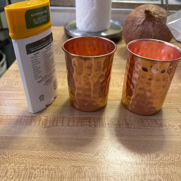 100% Pure Copper Cup 250ml 8 Oz Tumbler Glass Mug Holistic Health Yoga ...