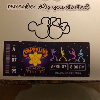 Powerline Concert Ticket Transparent Sticker/ Goofy Max Disney Bujo ...