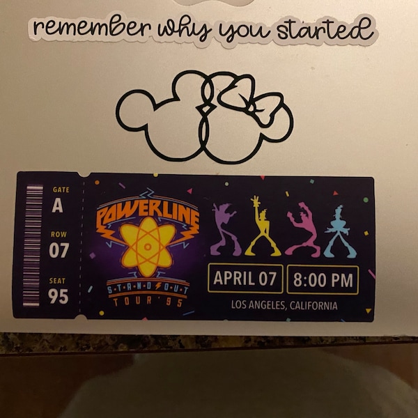 Powerline Concert Ticket Transparent Sticker/ Goofy Max Disney Bujo ...