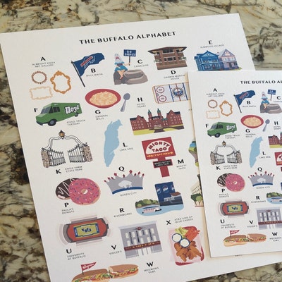 Buffalo, NY Alphabet Print, Illustrations, Letters - Etsy