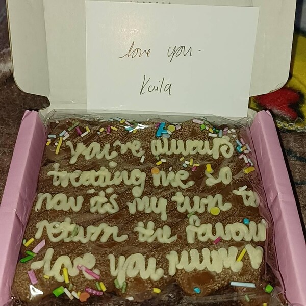 Mini Heart Brownie Slab / Postal Brownies / Letterbox Brownies / Love ...