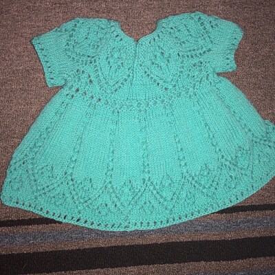Baby Dress Knitting Pattern Girls Dress Knitting Pattern Baby Knitting ...