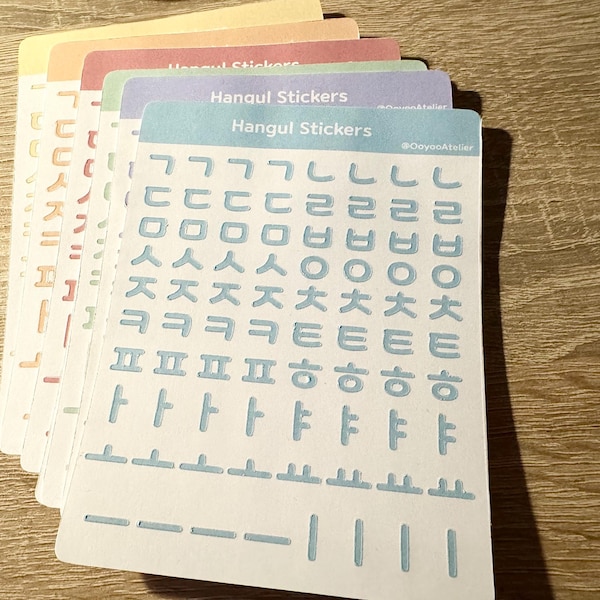 Mini Hangul Letters - Korean Alphabet Stickers - Etsy