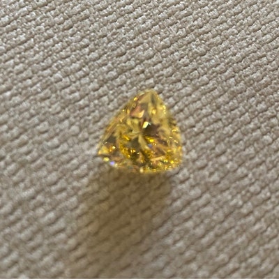 Canary Yellow CZ Diamond Stones, Trillion Cubic Zirconia Crystal ...