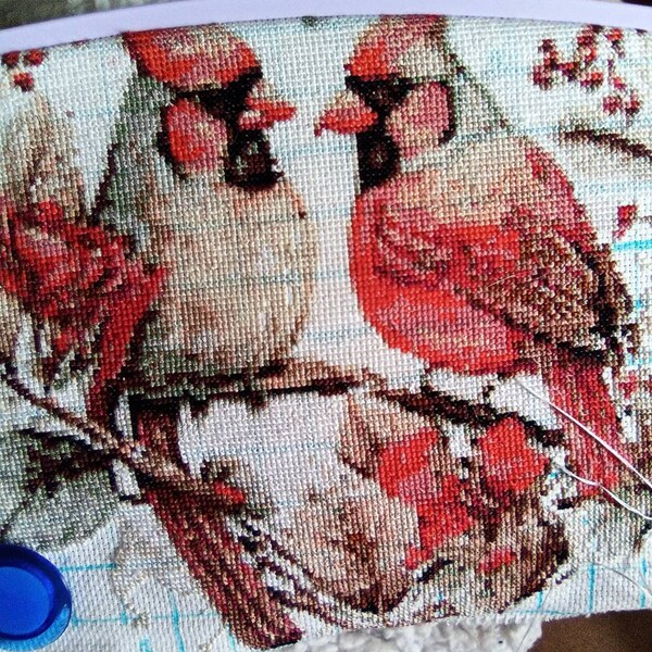 Cardinals Heart Cross Stitch Pattern 2 Instant PDF Download ...