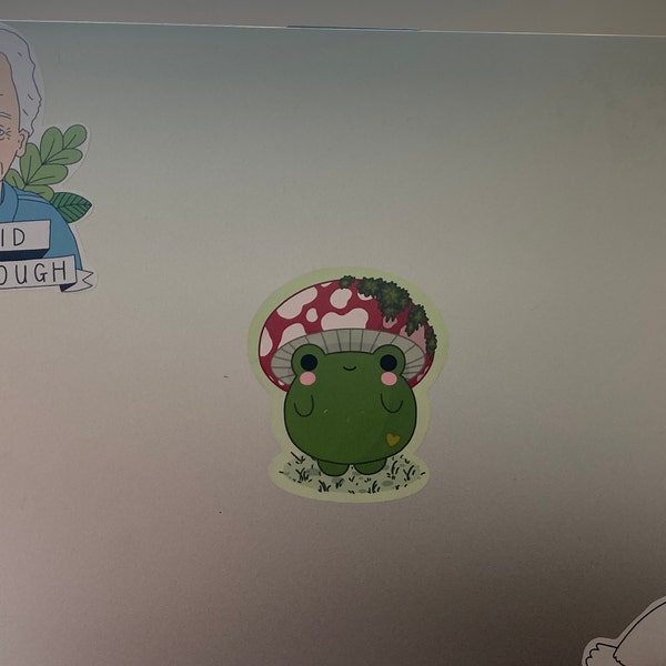 Mushroom Frog Sticker/cute Cottagecore Toad Die Cut/froggy Waterbottle ...