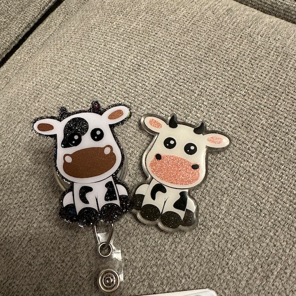 Cow Badge Reel - Etsy