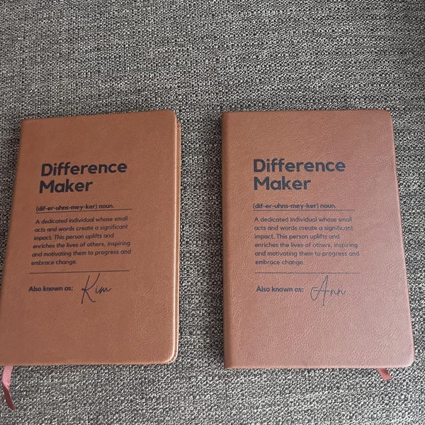 Personalized Difference Maker Journal Custom Difference Maker Gift ...