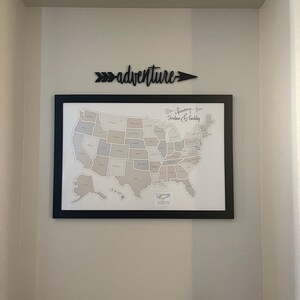 Adventure Sign, Arrow Wall Decor, Wood Arrow Sign, Travel Decor ...