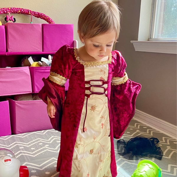 Baby Girls Medieval Dress, Renaissance Gown, Custom Made From 6 - 24 ...