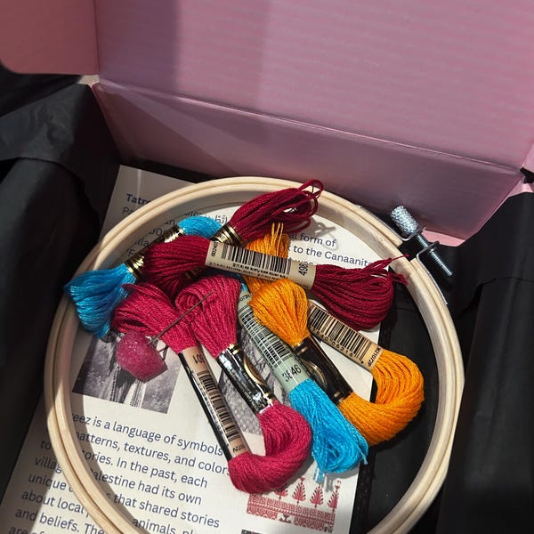 Traditional Palestinian Gaza Thobe Chest Panel Tatreez Embroidery Cross ...