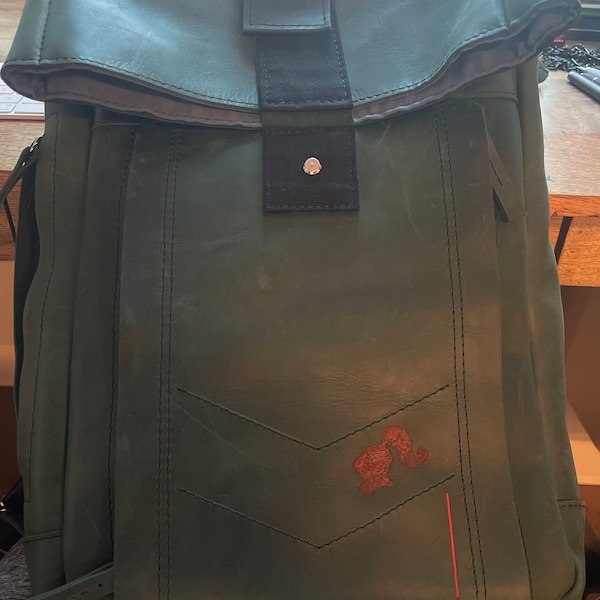 Handmade LEATHER LAPTOP BACKPACK Man in Green Color With Lining Leather ...