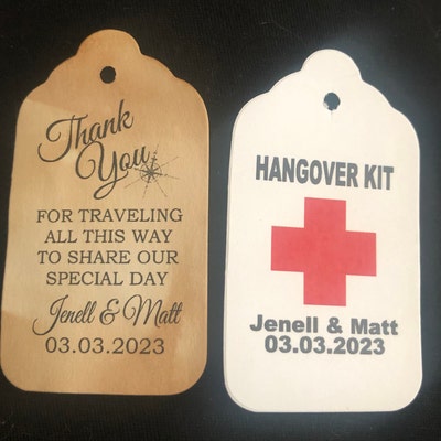 Hangover Kit Tag Personalized Wedding Favor Tag Choose Your - Etsy