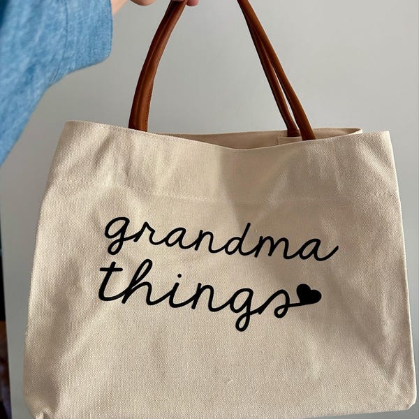 Grandma Things Tote Bag -personalized Gigi Gift-new Grandma Gift ...