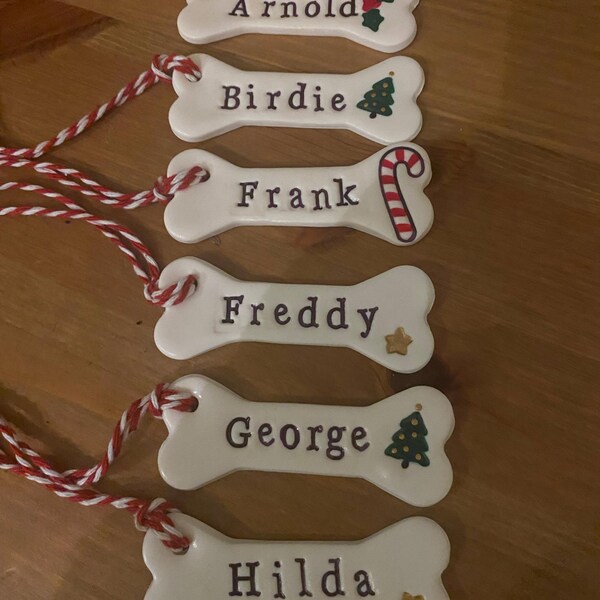 Dog Bone Personalised Clay Decorations - Pets, Personalised, Handmade ...