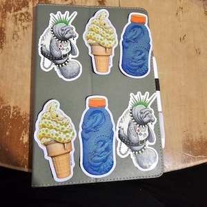 Food Animals Sticker Pack of 4 CLEAR & HOLOGRAPHIC STICKERS: Burrito ...
