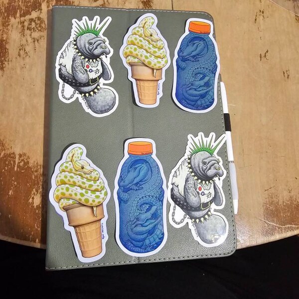 GREEN TREE PYTHON Sticker Pack Cute Snake Stickers: Clear, Holo, Vinyl ...