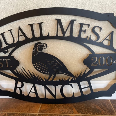 Quail Sign Custom With Your Name and Est. Date - Etsy