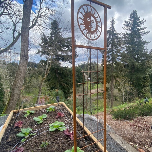 Brilliant Rays of the Sun With Moon...garden Trellis Plant Trellis ...