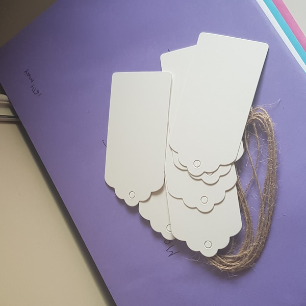 Pack of 10/25/50/100 Kraft Paper Gift Tags Scallop Blank Label ...