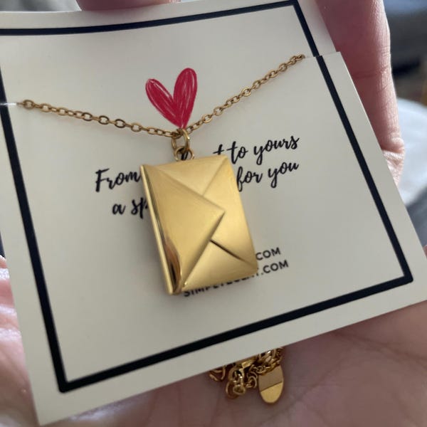 Secret Message Personalized Envelope Necklace, Hidden Message Necklace ...
